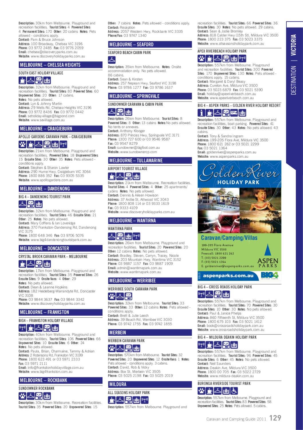 Australian Caravan & Camping Guide - 2011 Edition by Vink Publishing ...