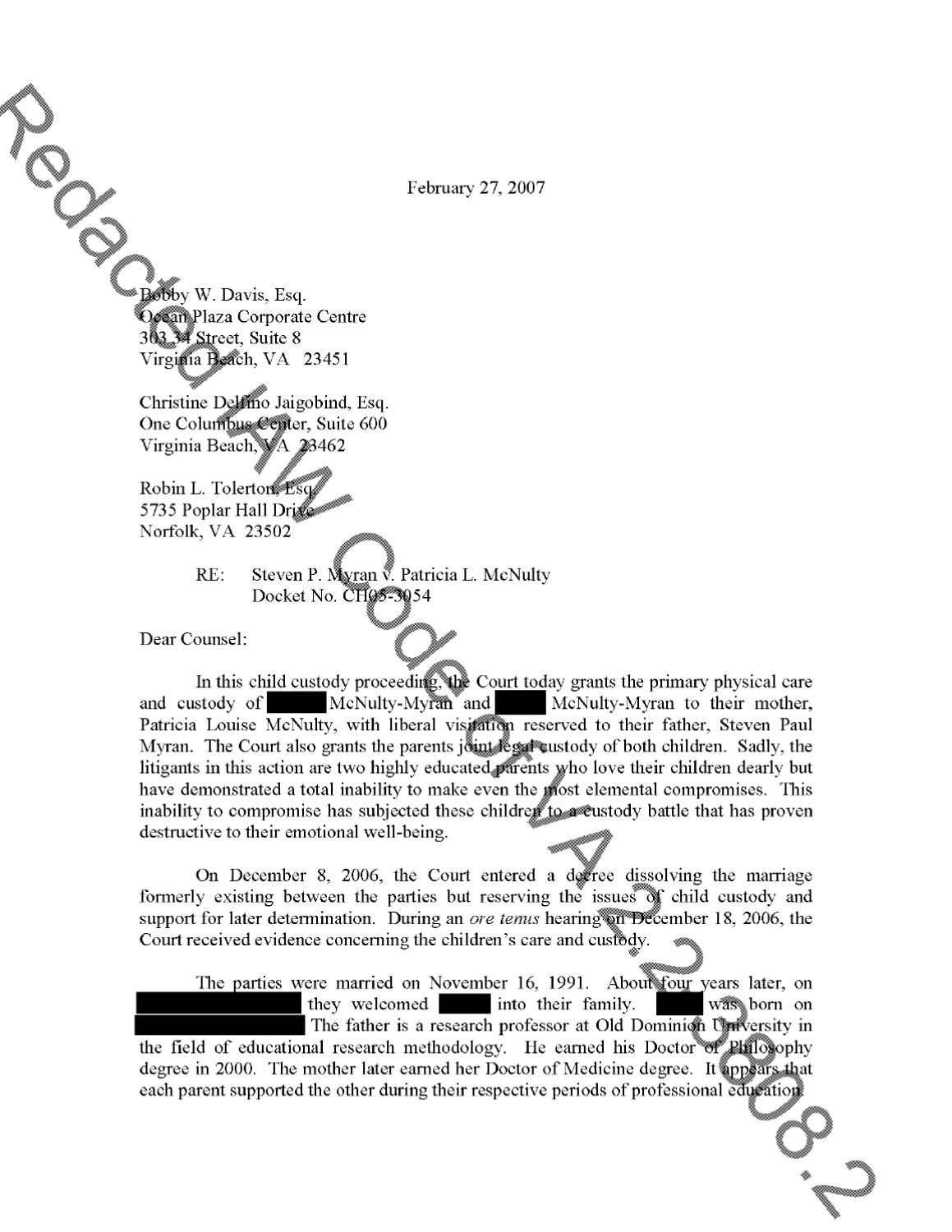 McNulty v Myran by Norfolk Circuit Court Clerk's Office - Issuu