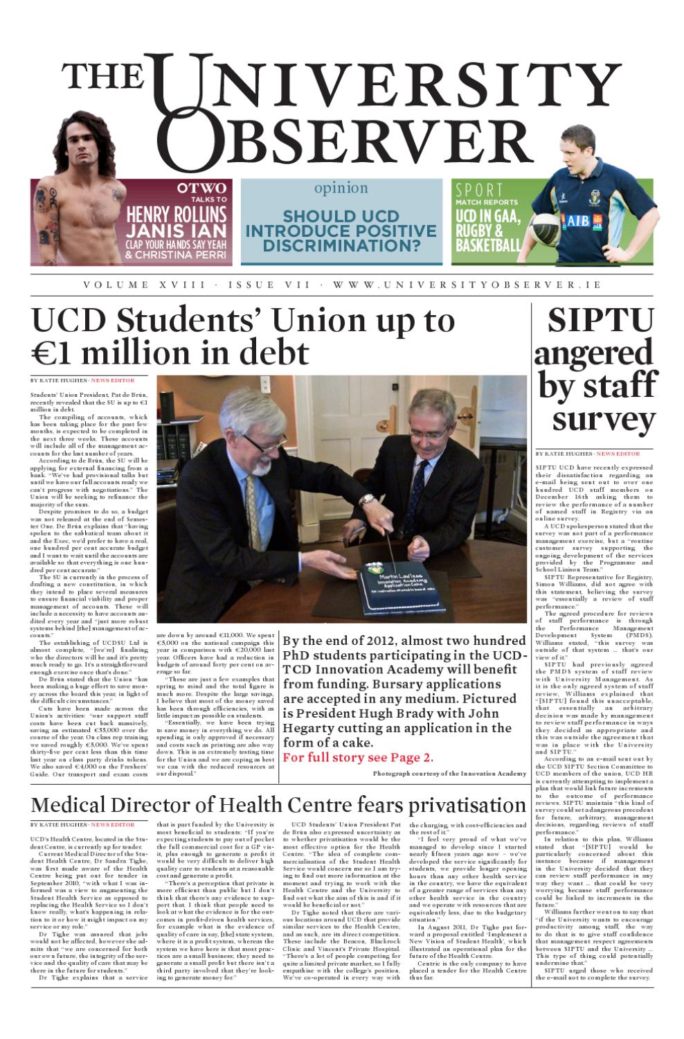 University Observer, Volume XVIII - Issue 7 by The University Observer ...