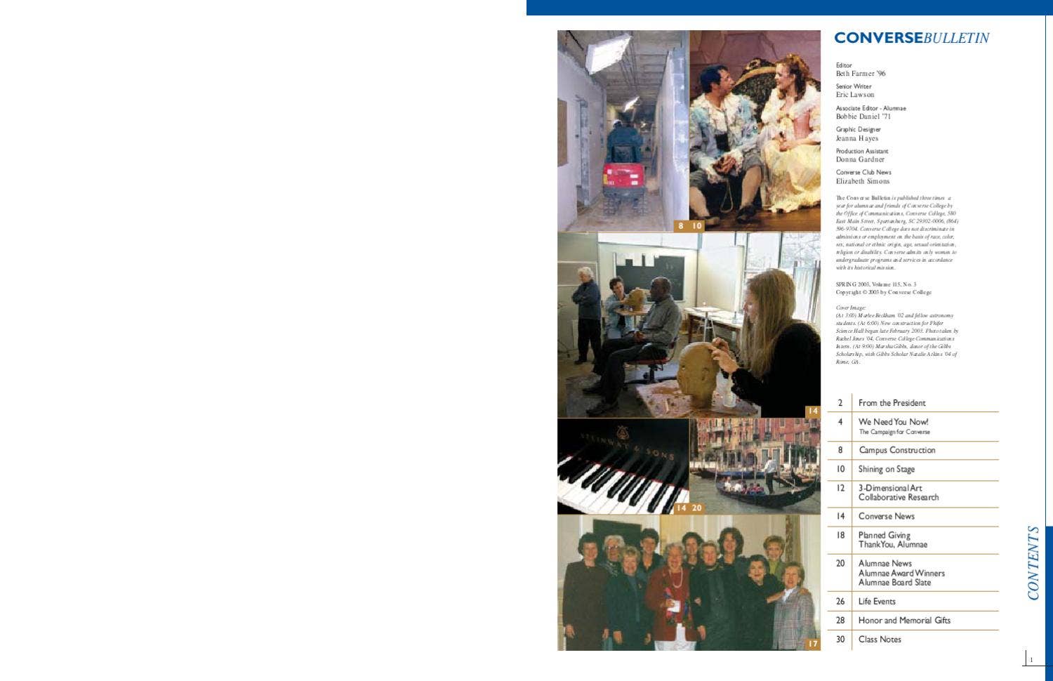 Converse Magazine Spring 2003 by Converse University - Issuu