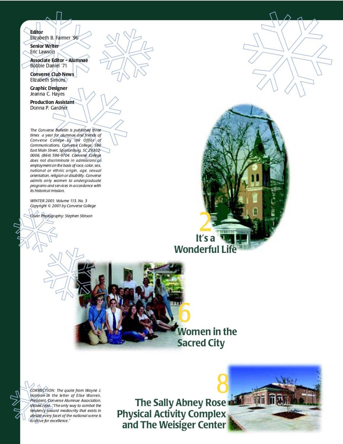 Converse Magazine Winter 2001 by Converse University - Issuu