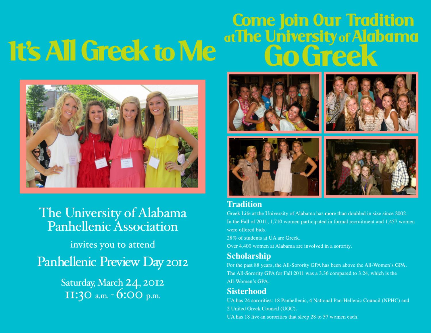2012 Alabama Panhellenic Preview Day Brochure by Alabama Panhellenic ...