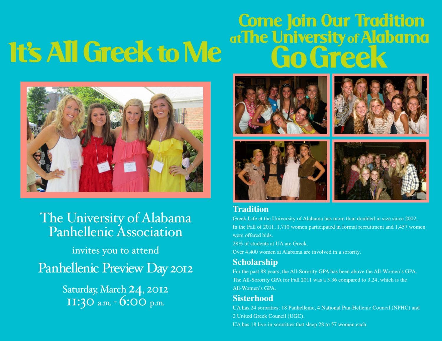 2012 Alabama Panhellenic Preview Day Brochure by Alabama Panhellenic ...