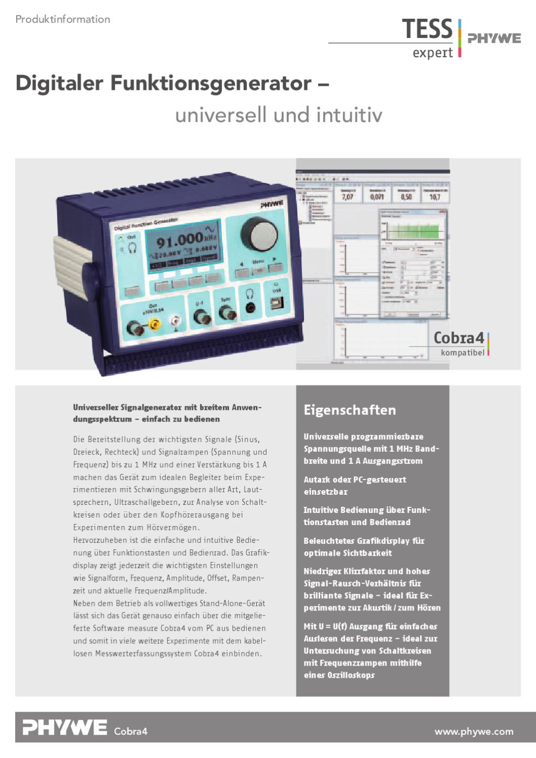 DE Digitaler Funktionsgenerator by PHYWE Systeme GmbH & Co KG - Issuu