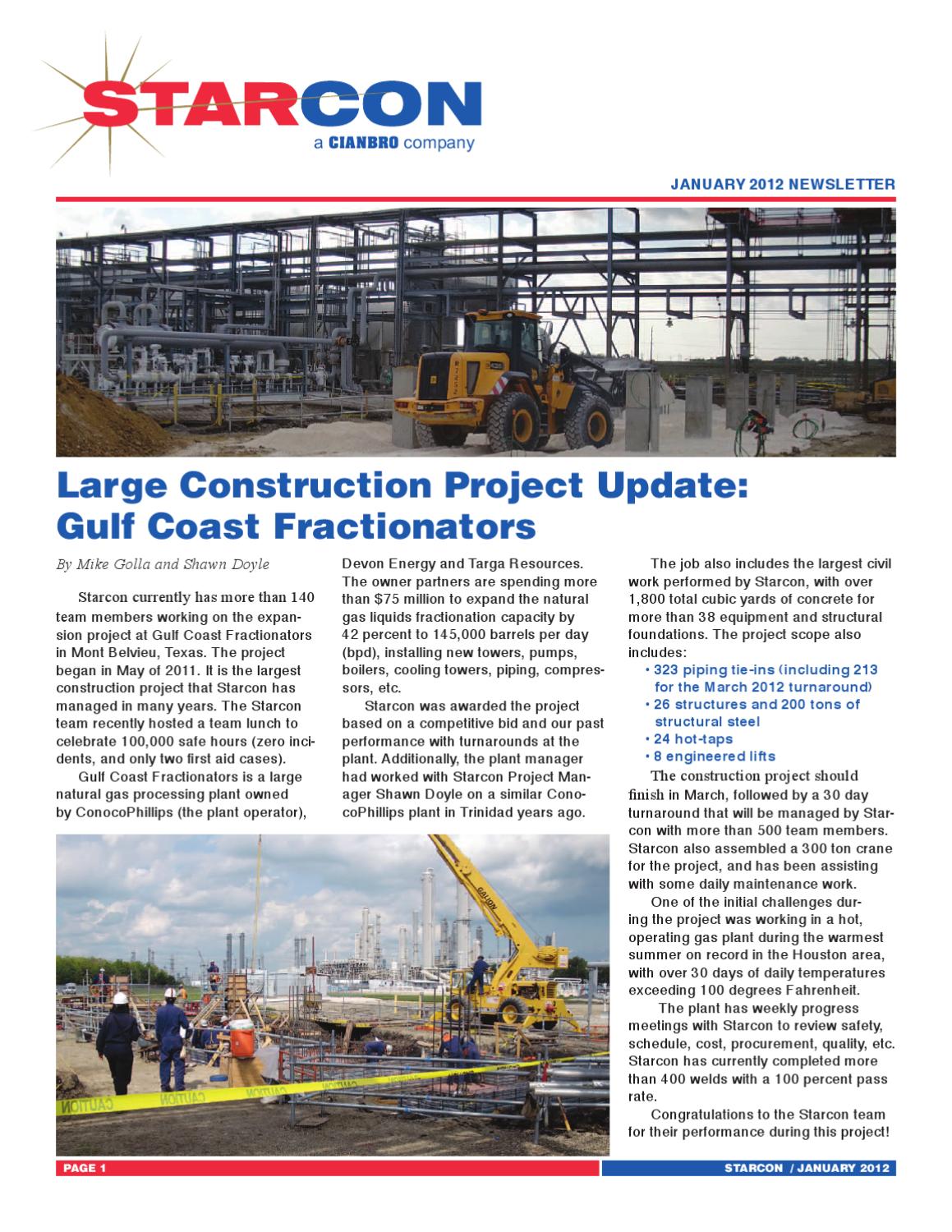 Staron Newsletter January 2012 by Cianbro Corporation - Issuu