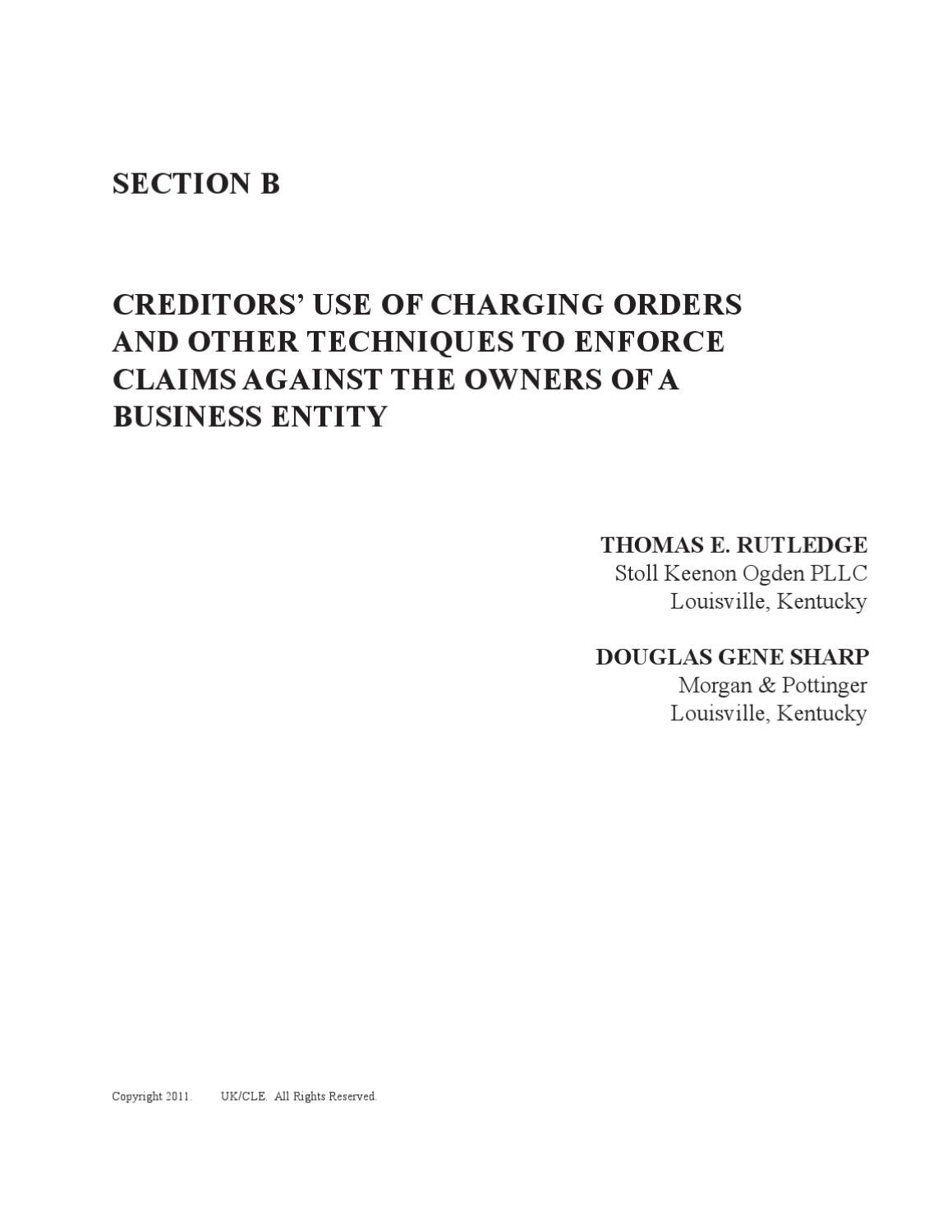 Charging Orders by University of Kentucky COL - Issuu