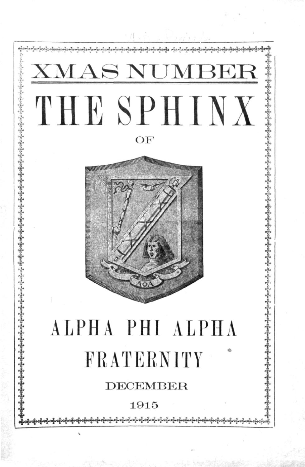 The SPHINX | Winter 1915 | Volume 1 | Number 2191500104 by Alpha Phi ...