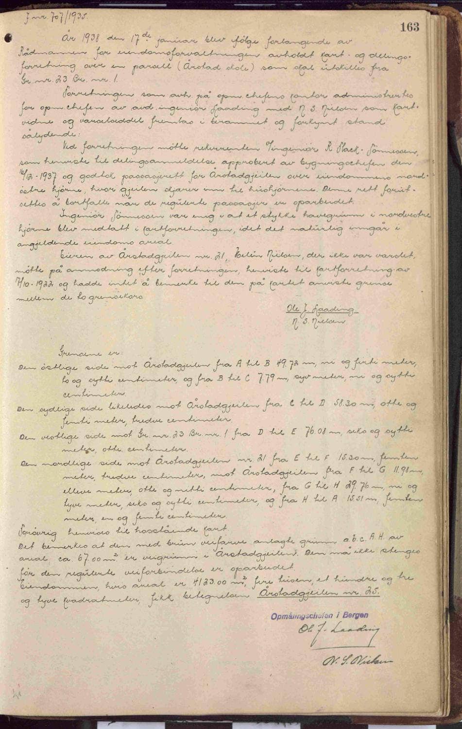 Målebrev over Årstadgjeilen nr.25, 17.01.1938. by Bergen Byarkiv - Issuu