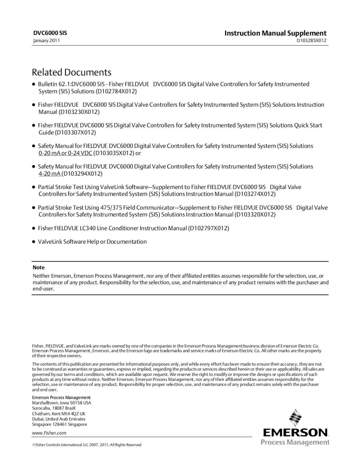 DVC6000 Instrctn Manual Supplement ValveLink Pre-Com Install-Setup Jan ...