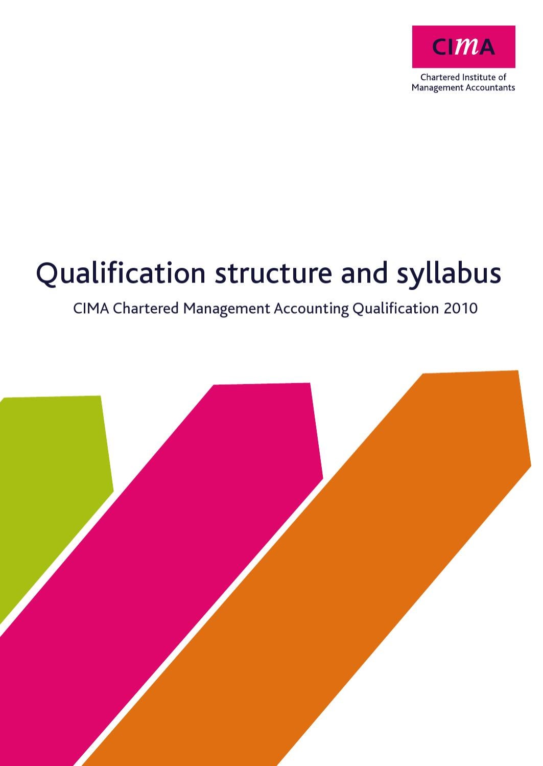 2010 CIMA professional qualification syllabus by Chartered Institute of ...