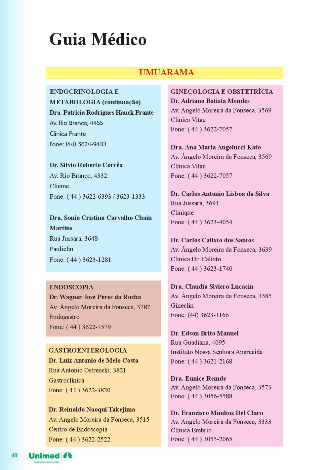 Guia Médico Unimed Noroeste Do Paraná 2011 By Marcos Vaz Issuu