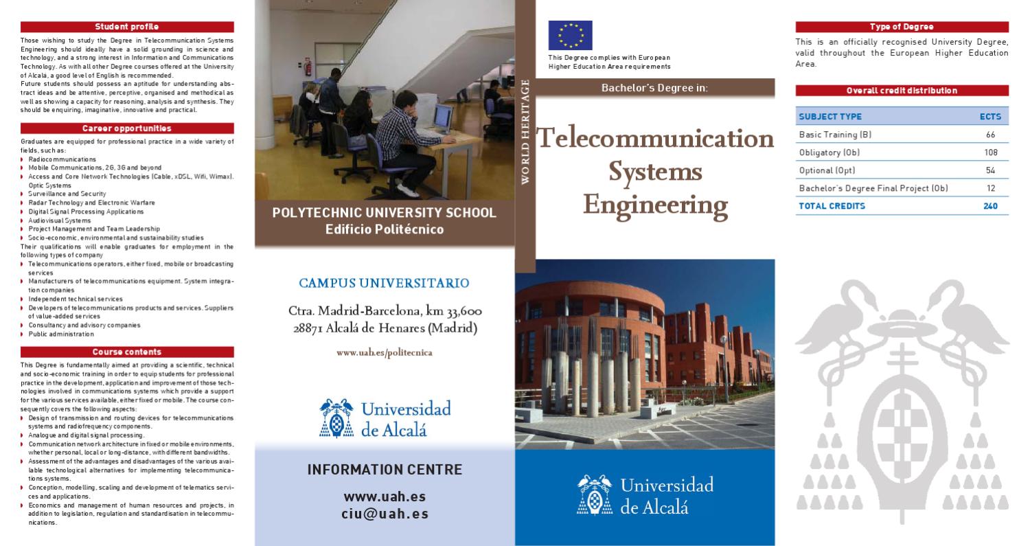 Bachelor’s Degree in Telecommunication Systems Engineering by ...