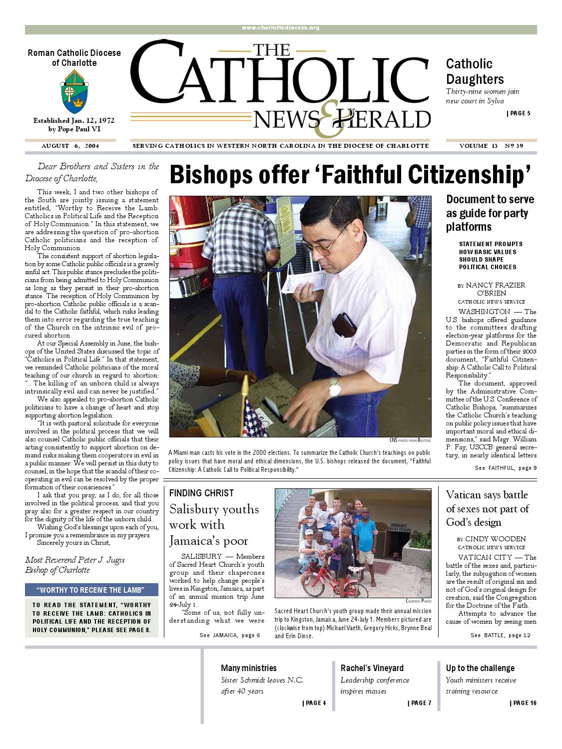 Aug. 6 2004 by Catholic News Herald - Issuu
