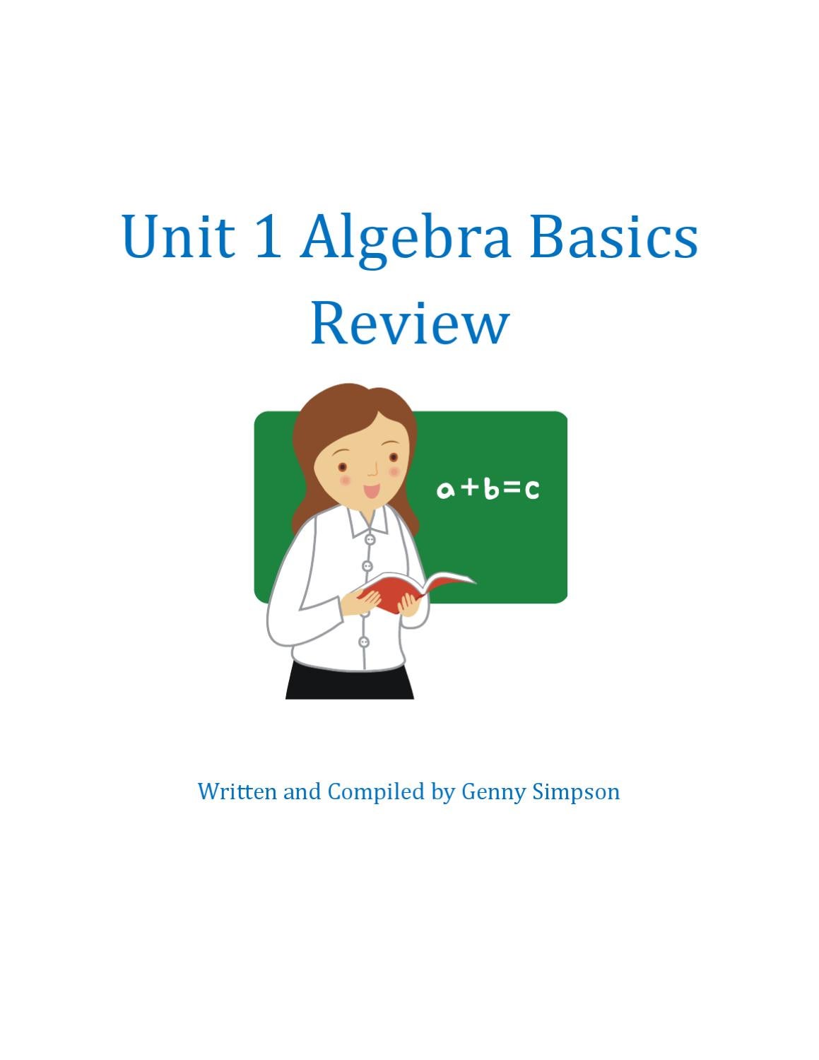 Unit 1 Algebra Basics by Genny Phillips - Issuu