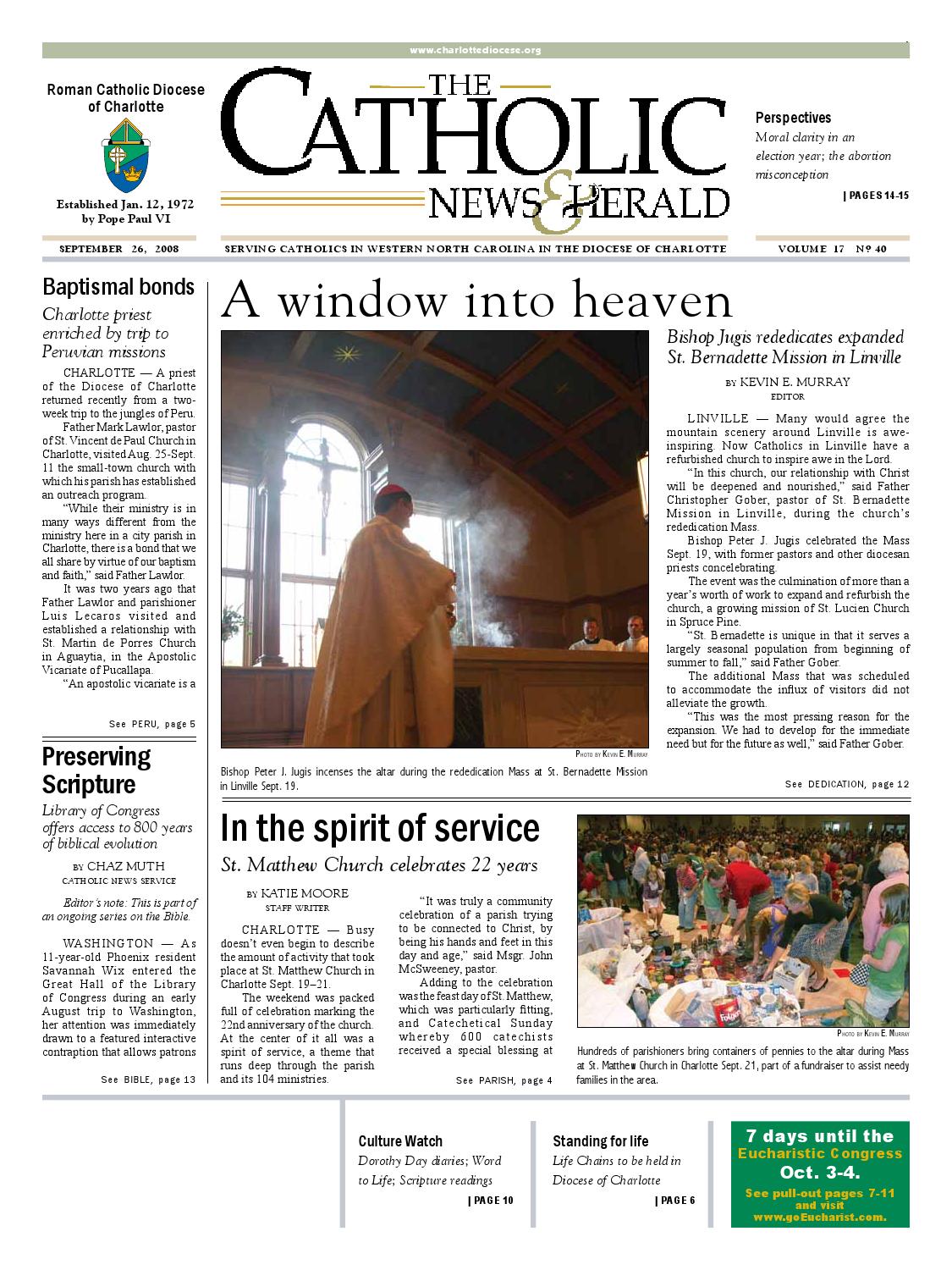 Sept. 26, 2008 by Catholic News Herald - Issuu