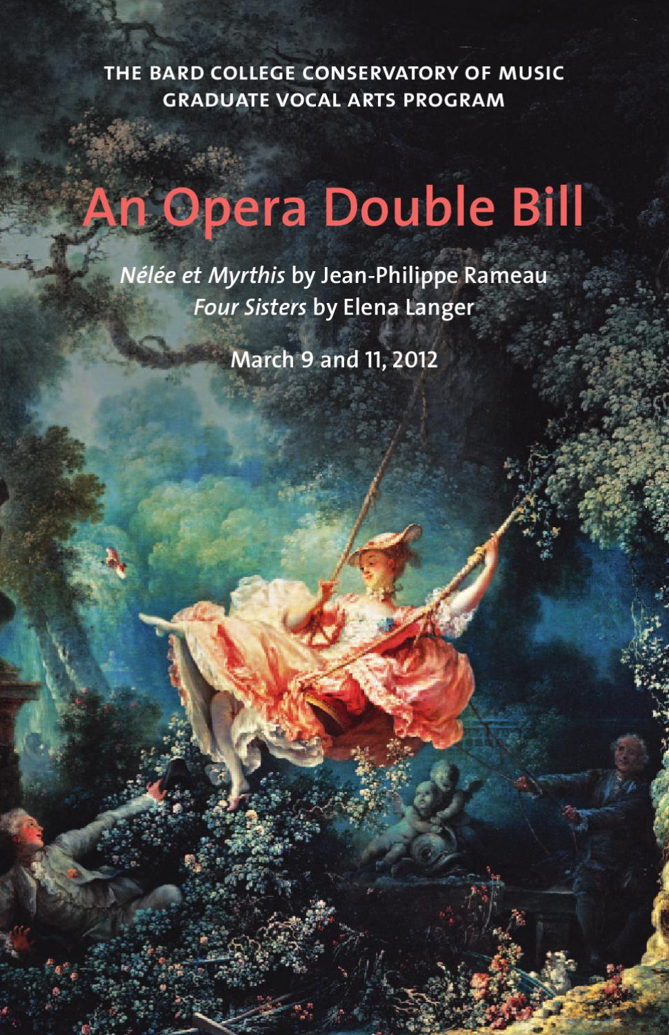 Bard College Vocal Arts Program: An Opera Double Bill Program by Fisher ...