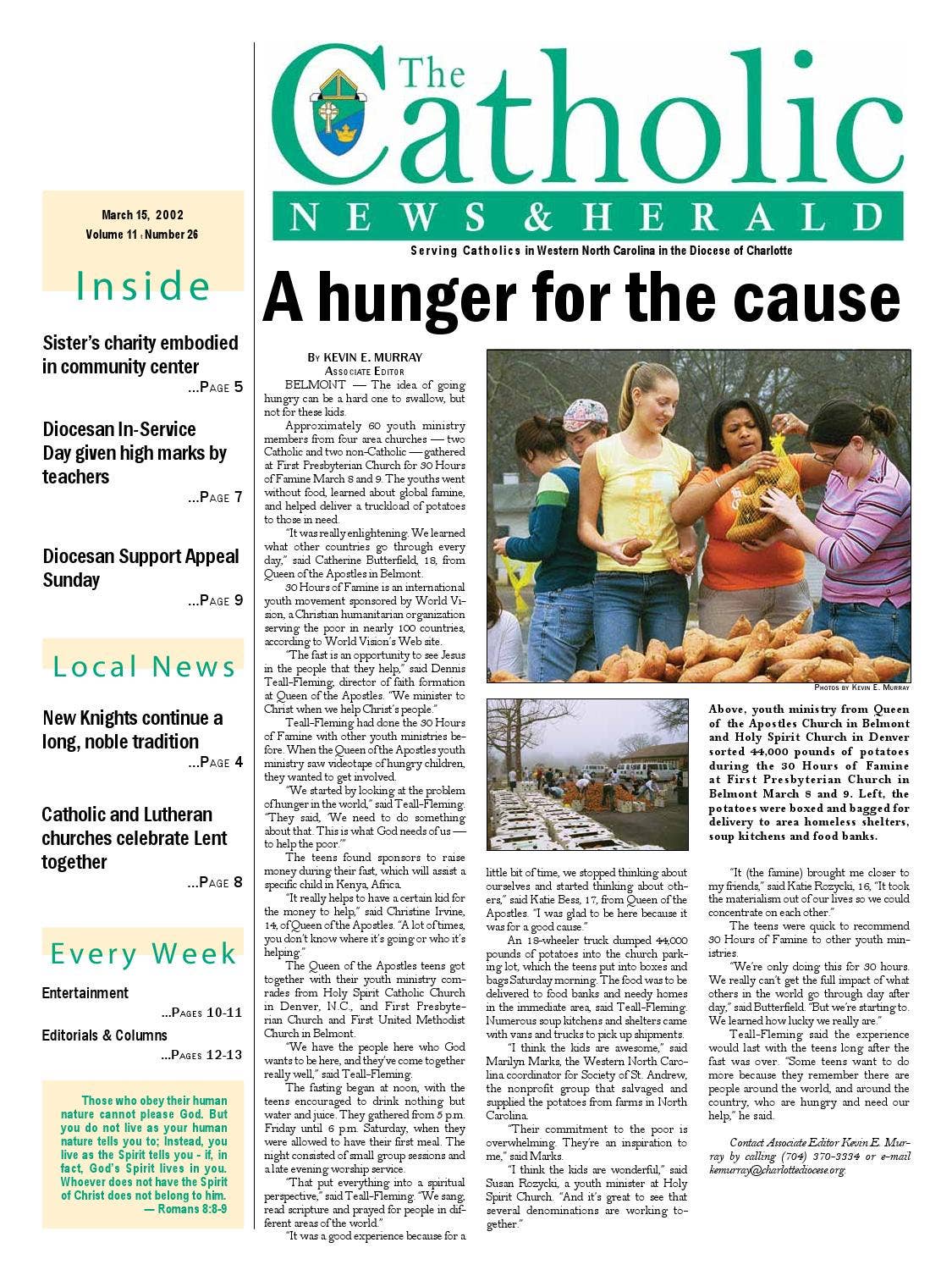 March 15, 2002 by Catholic News Herald - Issuu