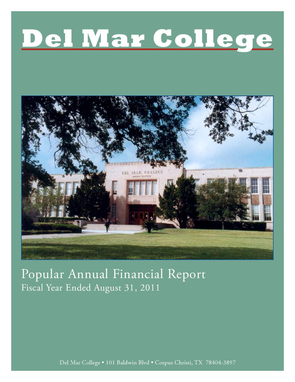 Del Mar College Popular Annual Financial Report 2010-2011 by Del Mar ...