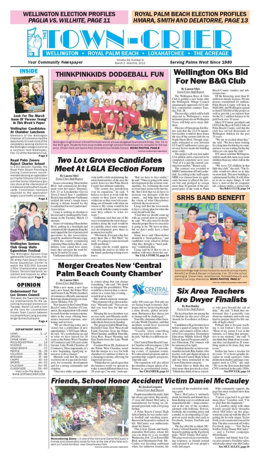 Town-Crier Newspaper March 2,2012 by Wellington The Magazine LLC - Issuu