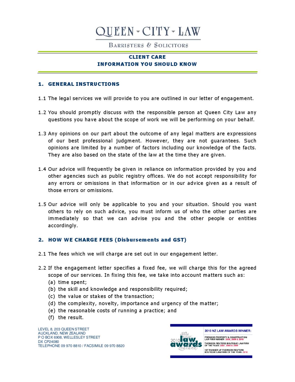 QCL Client Care Dec 2010 by Queen City Law - Issuu