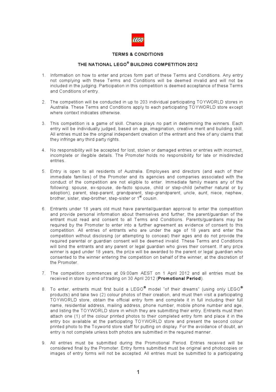 LEGO Terms & Conditions by Associated Retailers Ltd - Issuu