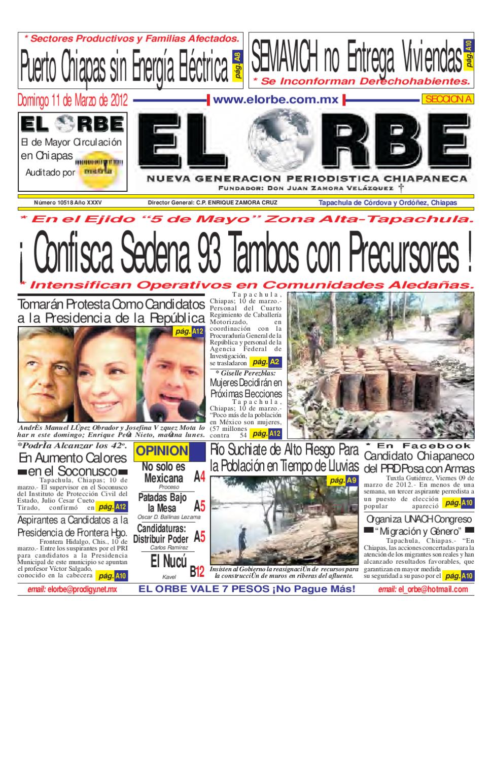 MARZO 11 DE 2012 by El Orbe - Issuu