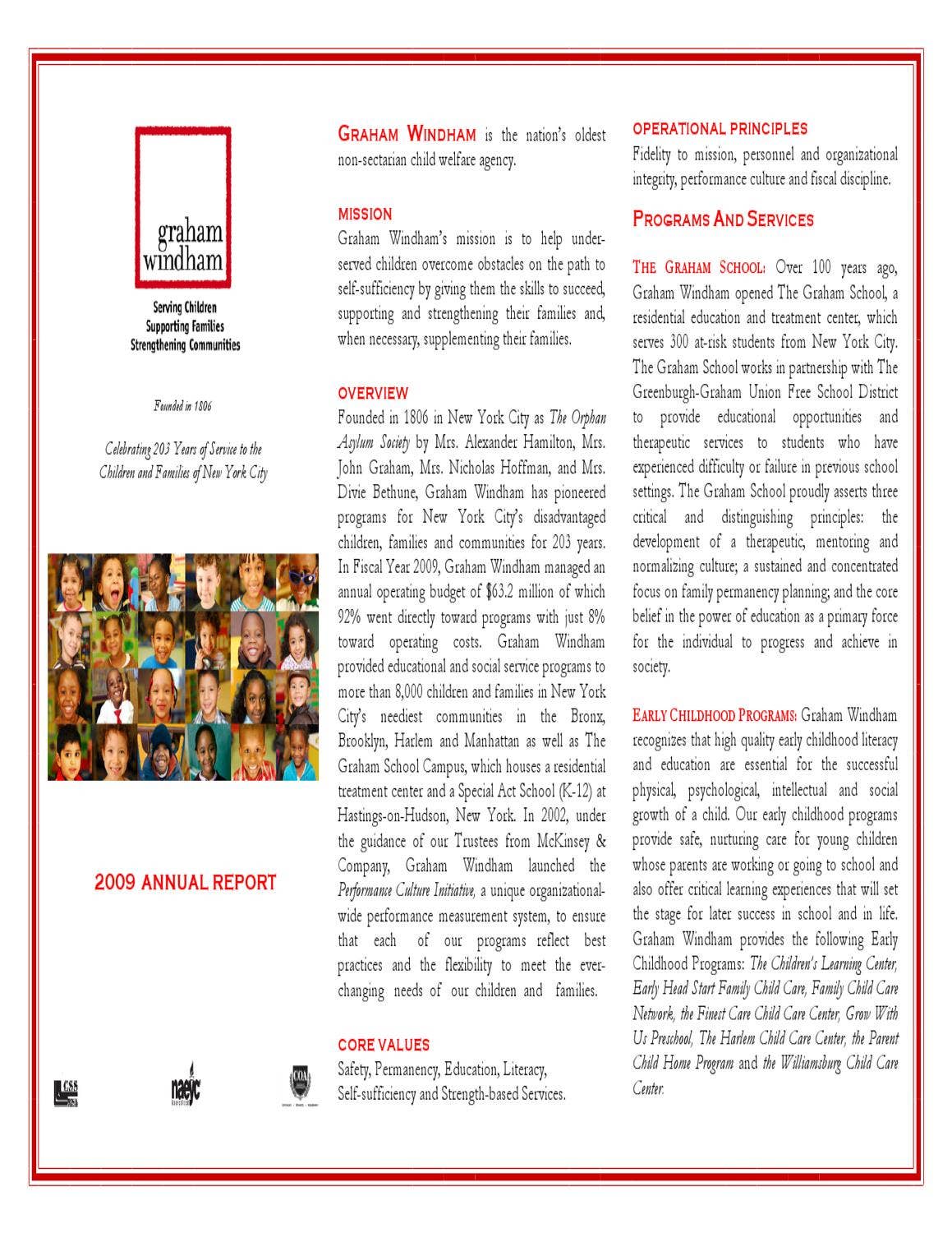 Graham Windham 2009 Annual Report by Graham Windham - Issuu