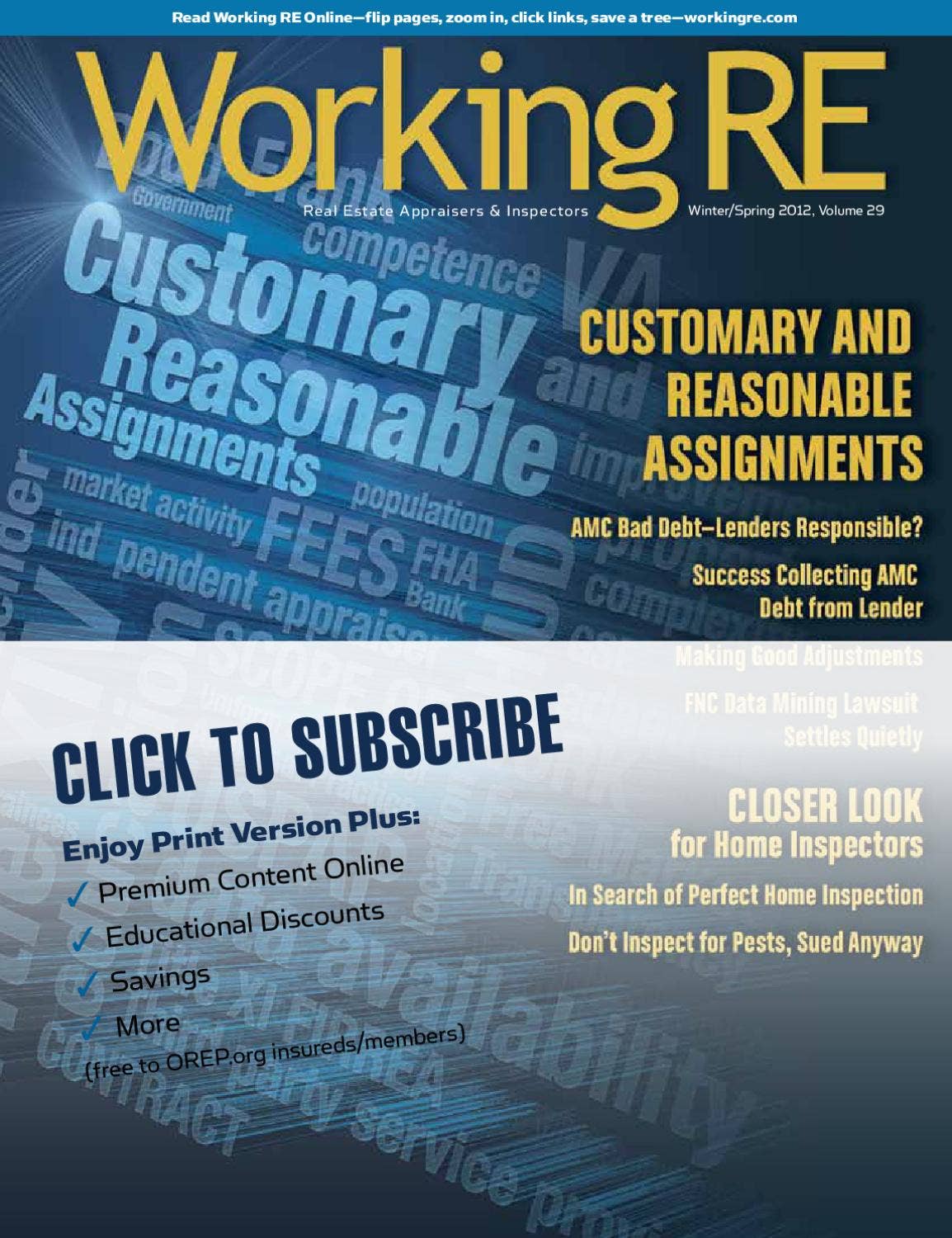 Working RE - Winter/Spring 2012, Volume 29 by Working RE Magazine - Issuu