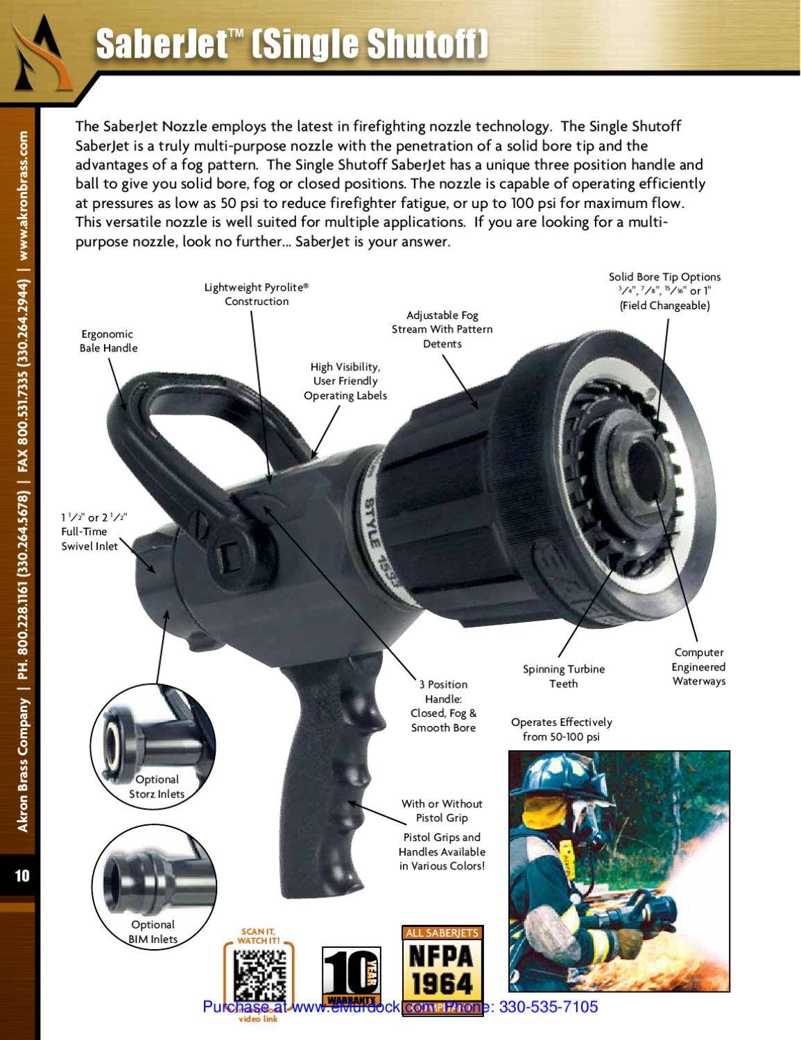 Akron Brass Fire Hose Fittings Adapters Nozzles Department Monitors ...