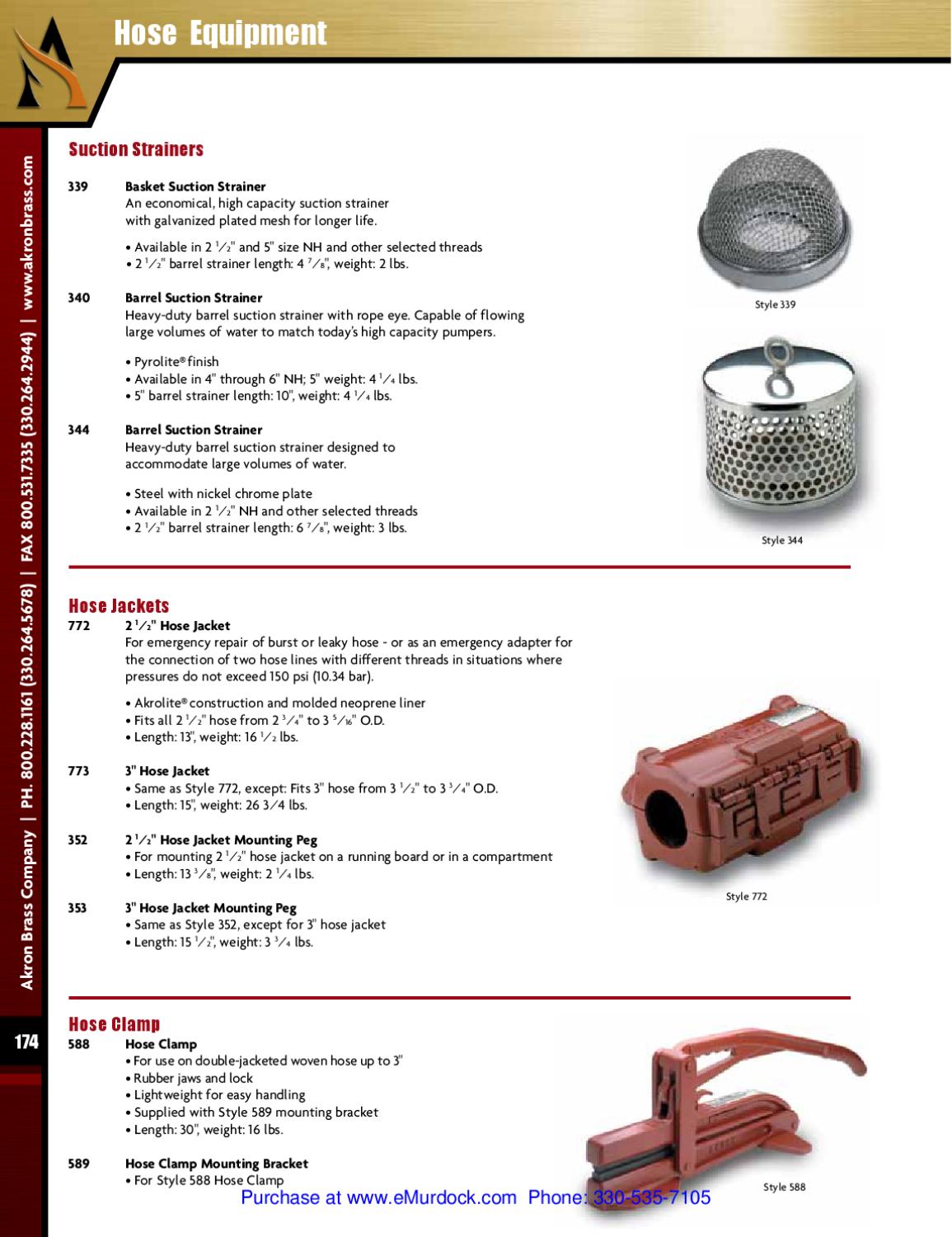 Akron Brass Fire Hose Fittings Adapters Nozzles Department Monitors ...