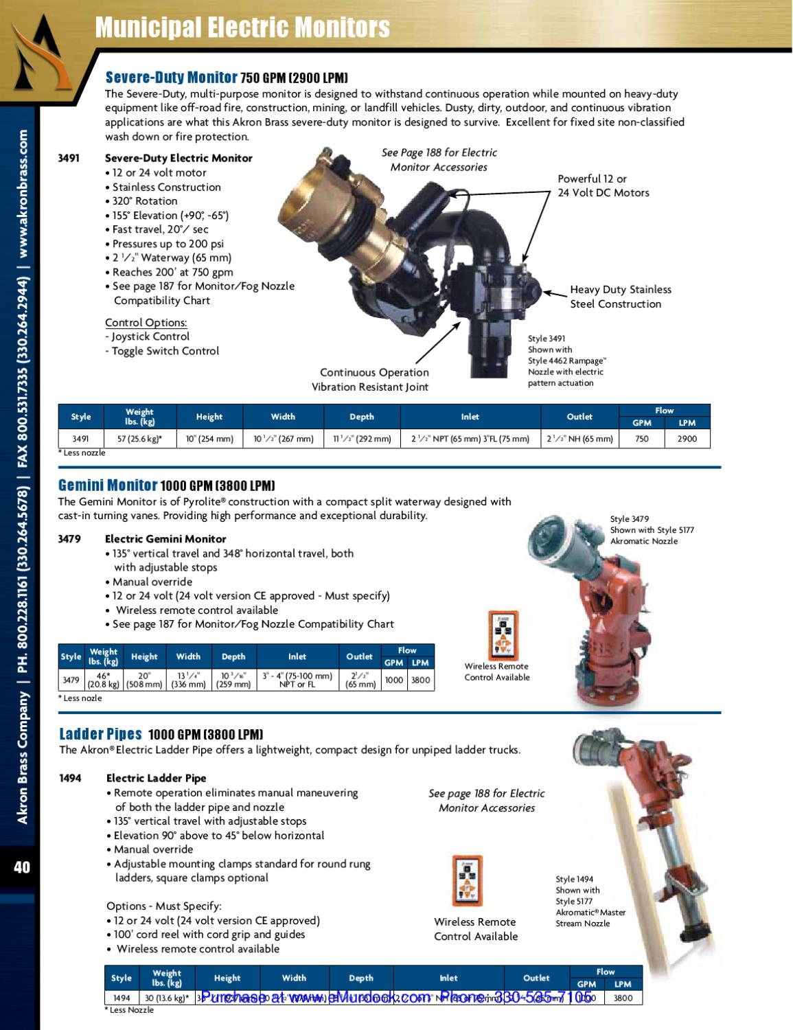 Akron Brass Fire Hose Fittings Adapters Nozzles Department Monitors ...