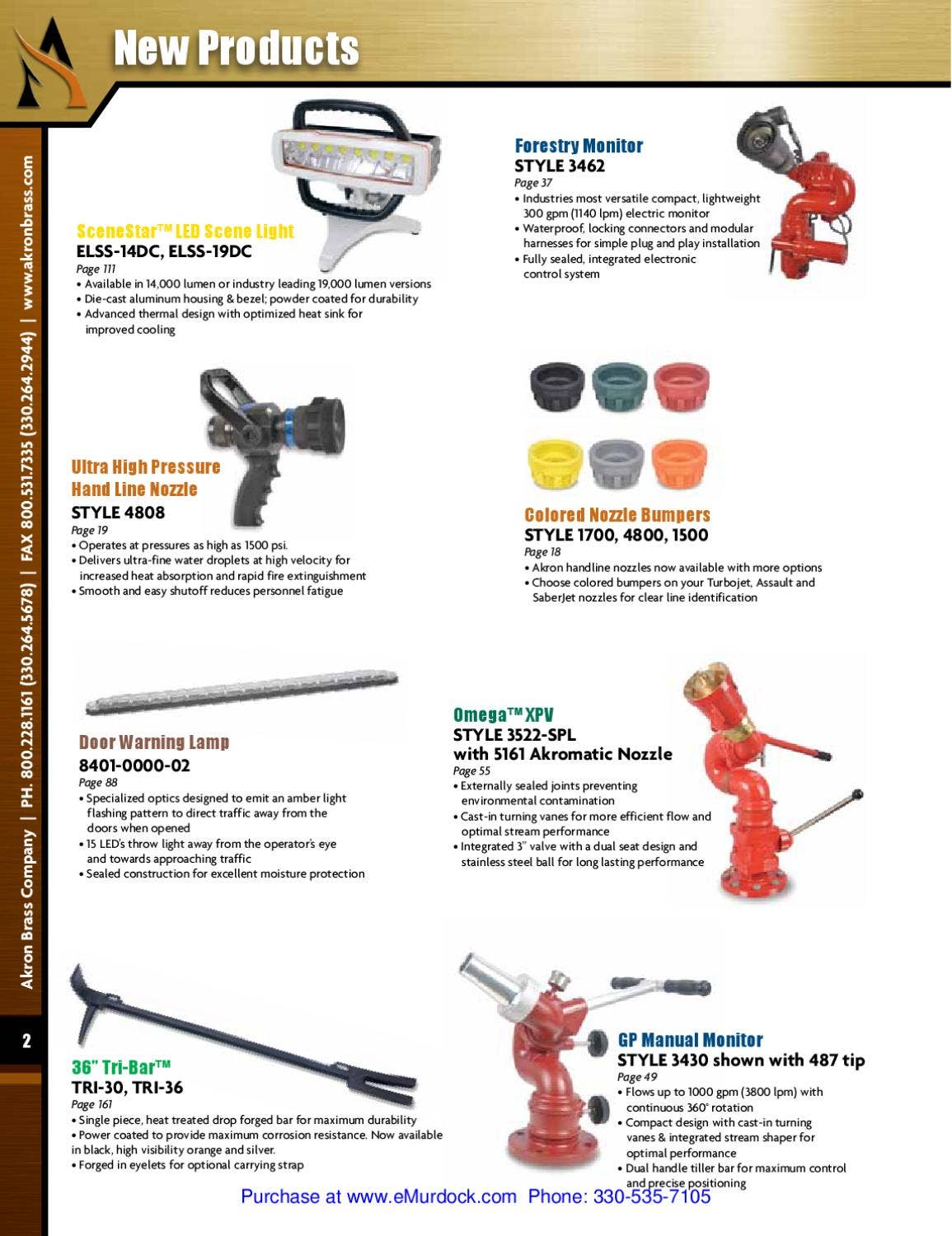 Akron Brass Fire Hose Fittings Adapters Nozzles Department Monitors ...