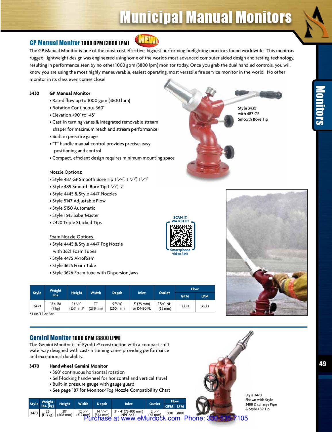 Akron Brass Fire Hose Fittings Adapters Nozzles Department Monitors ...