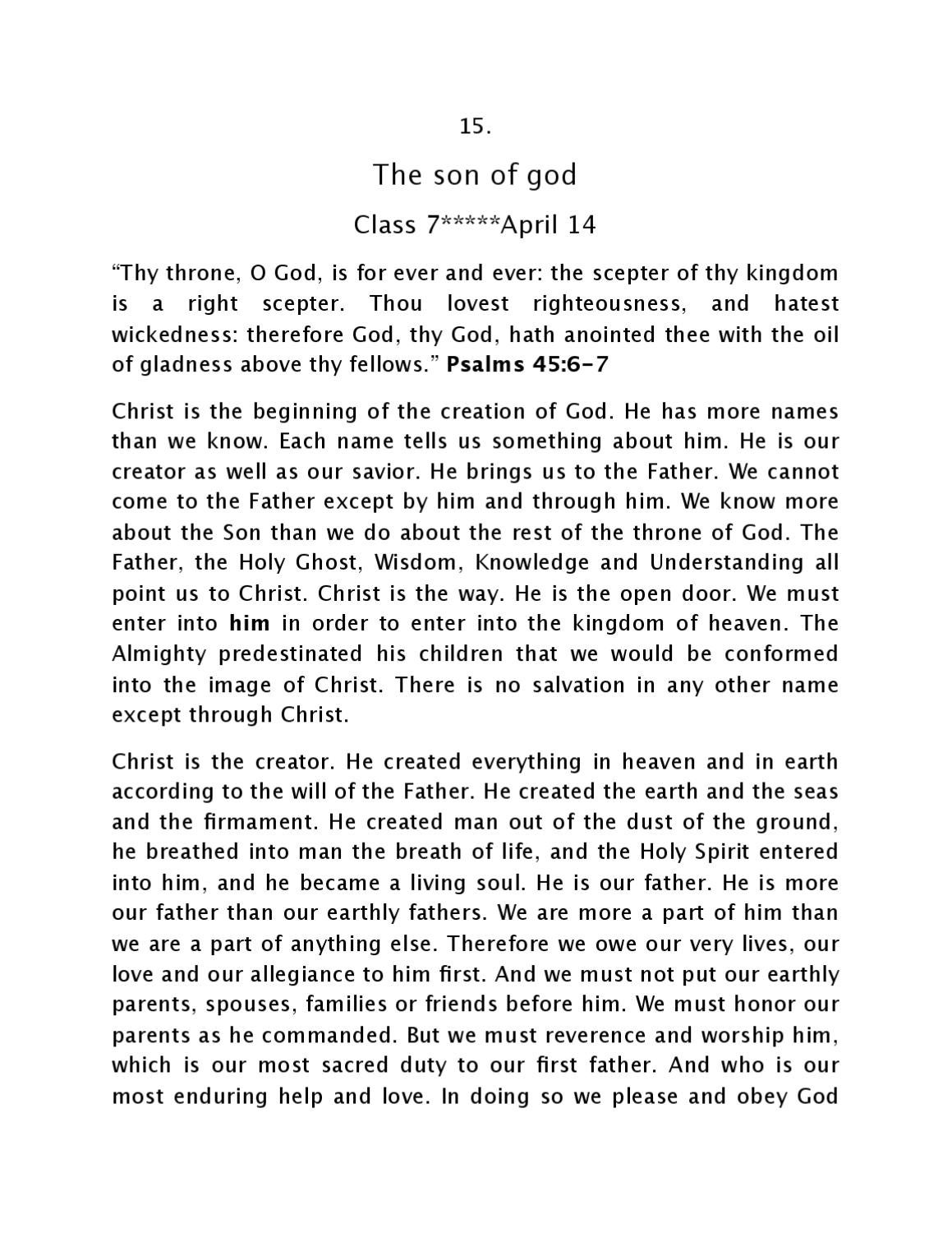 The son of god by Temple of Jesus - Issuu