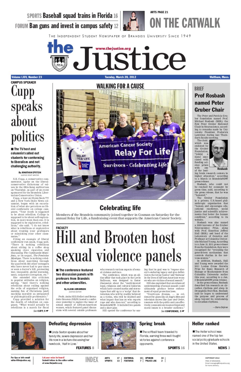 The Justice, March 20, 2012 issue by The Justice - Issuu