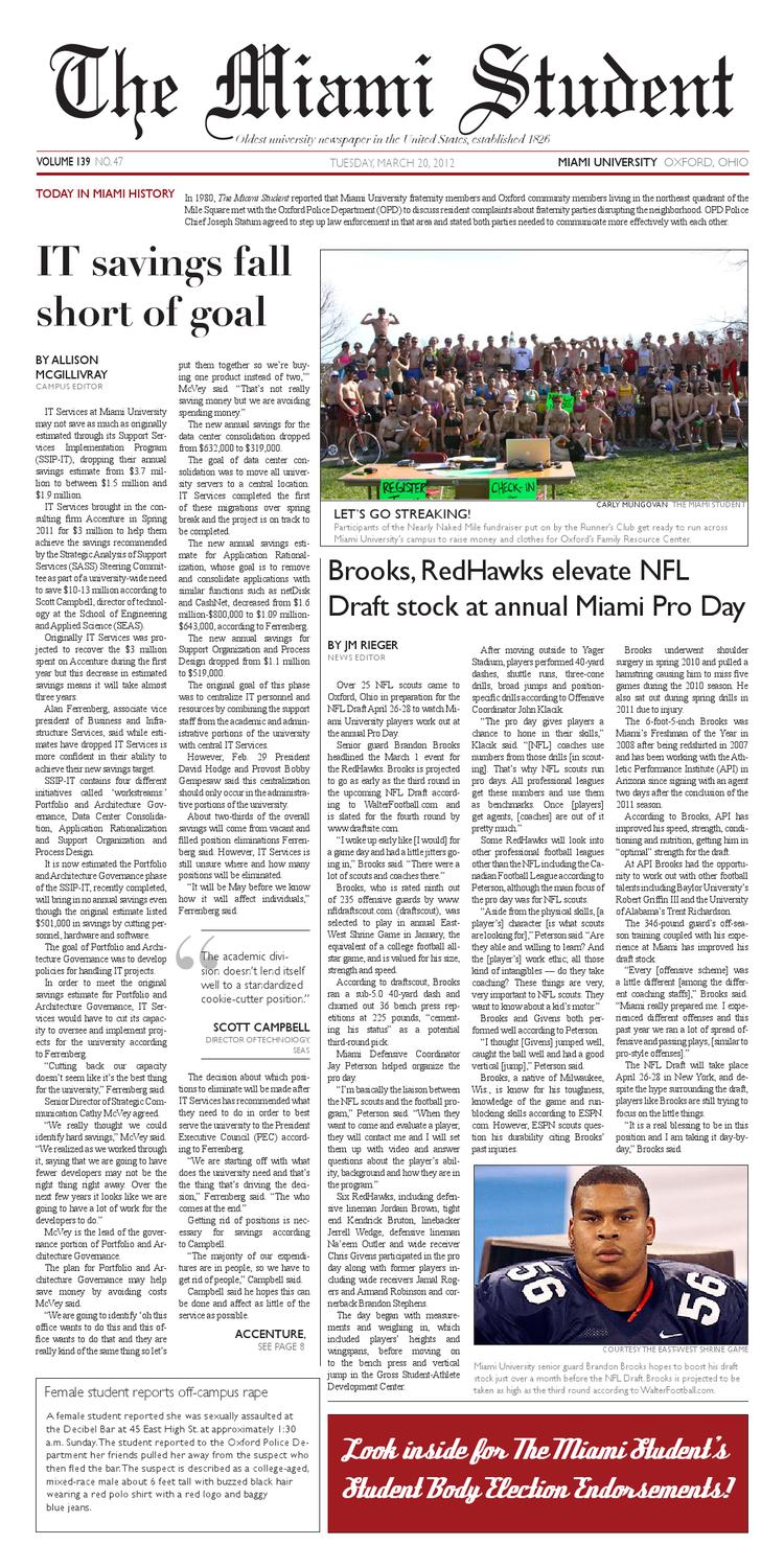 March 23, 2012 | The Miami Student by The Miami Student - Issuu