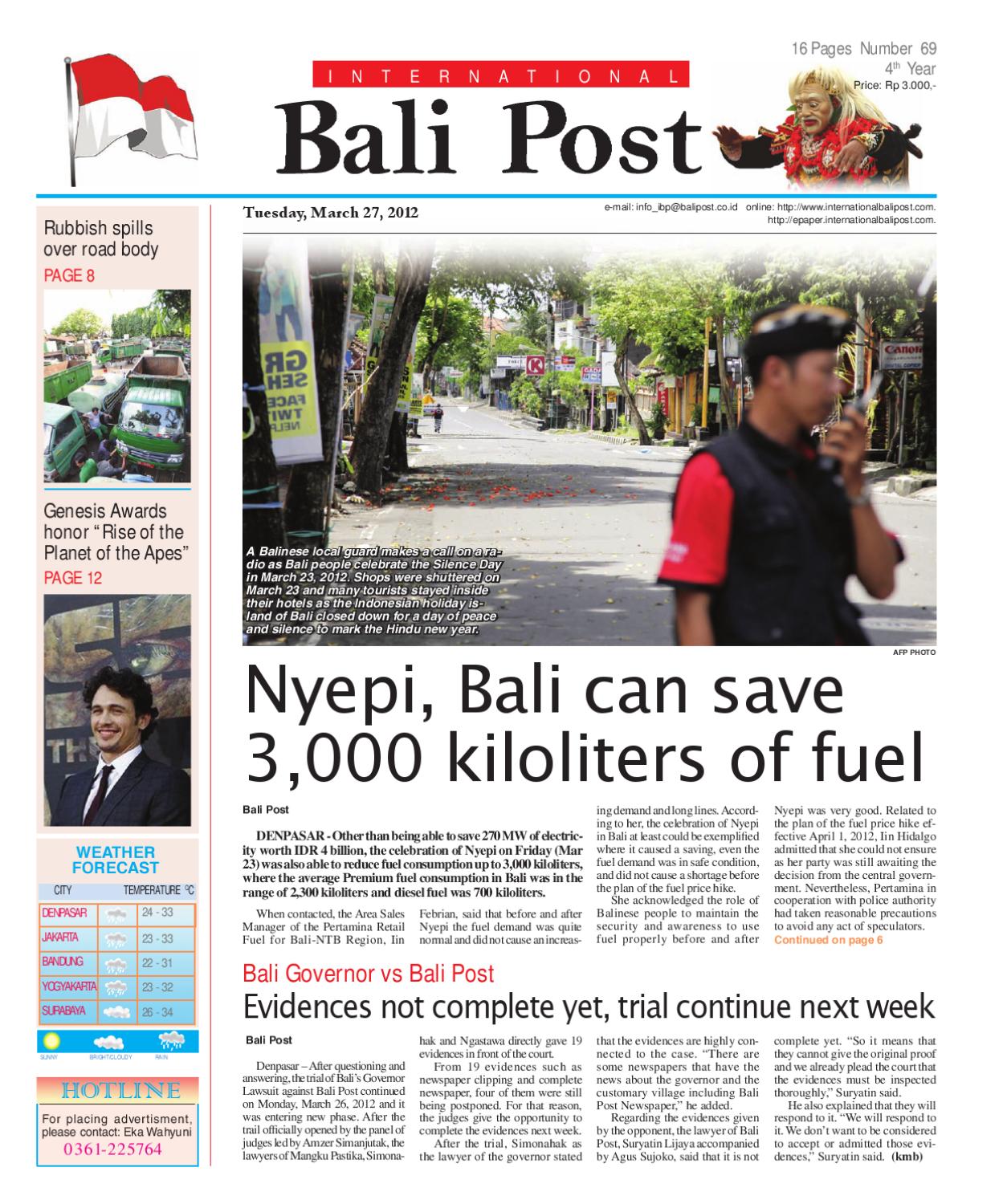 Edisi 27 Maret 2012 | International Bali Post by e-Paper KMB - Issuu