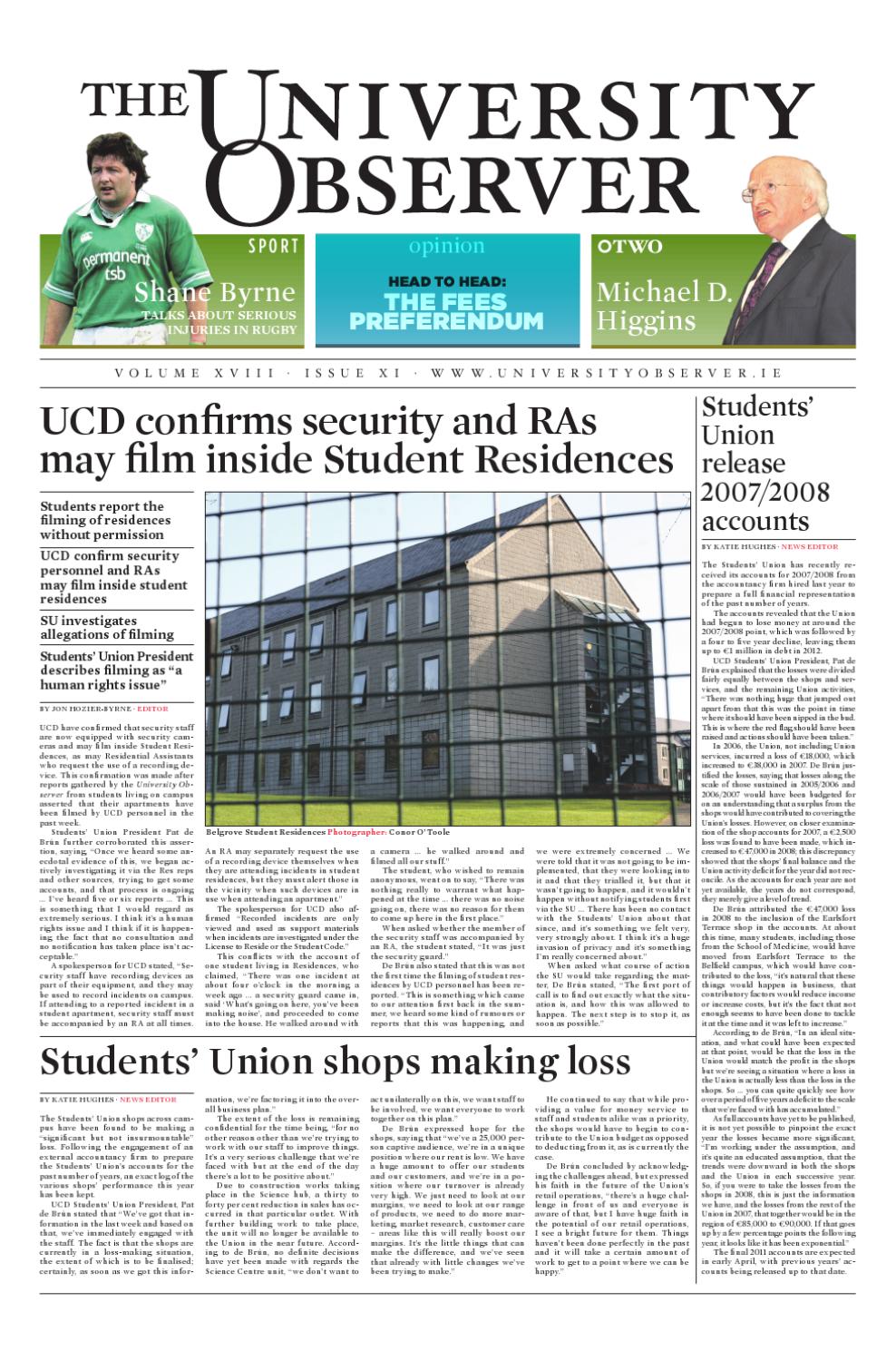 University Observer, Volume XVIII - Issue Eleven by The University ...