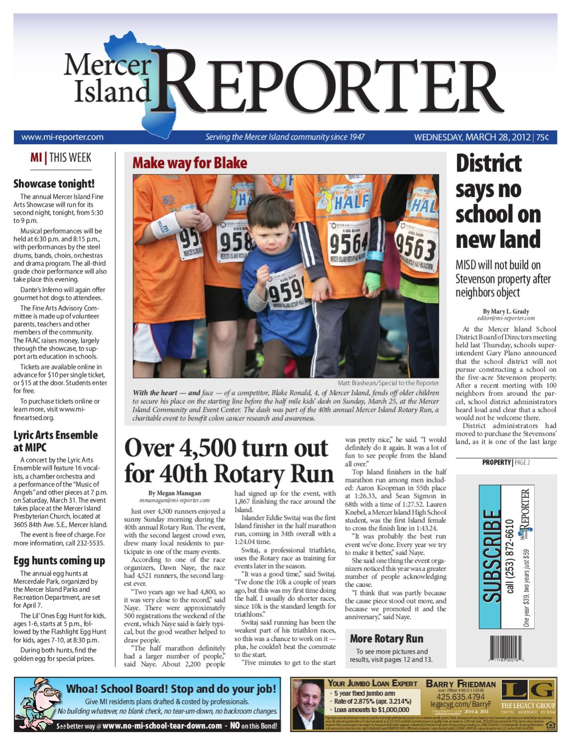 Mercer Island Reporter, March 28, 2012 by Sound Publishing - Issuu