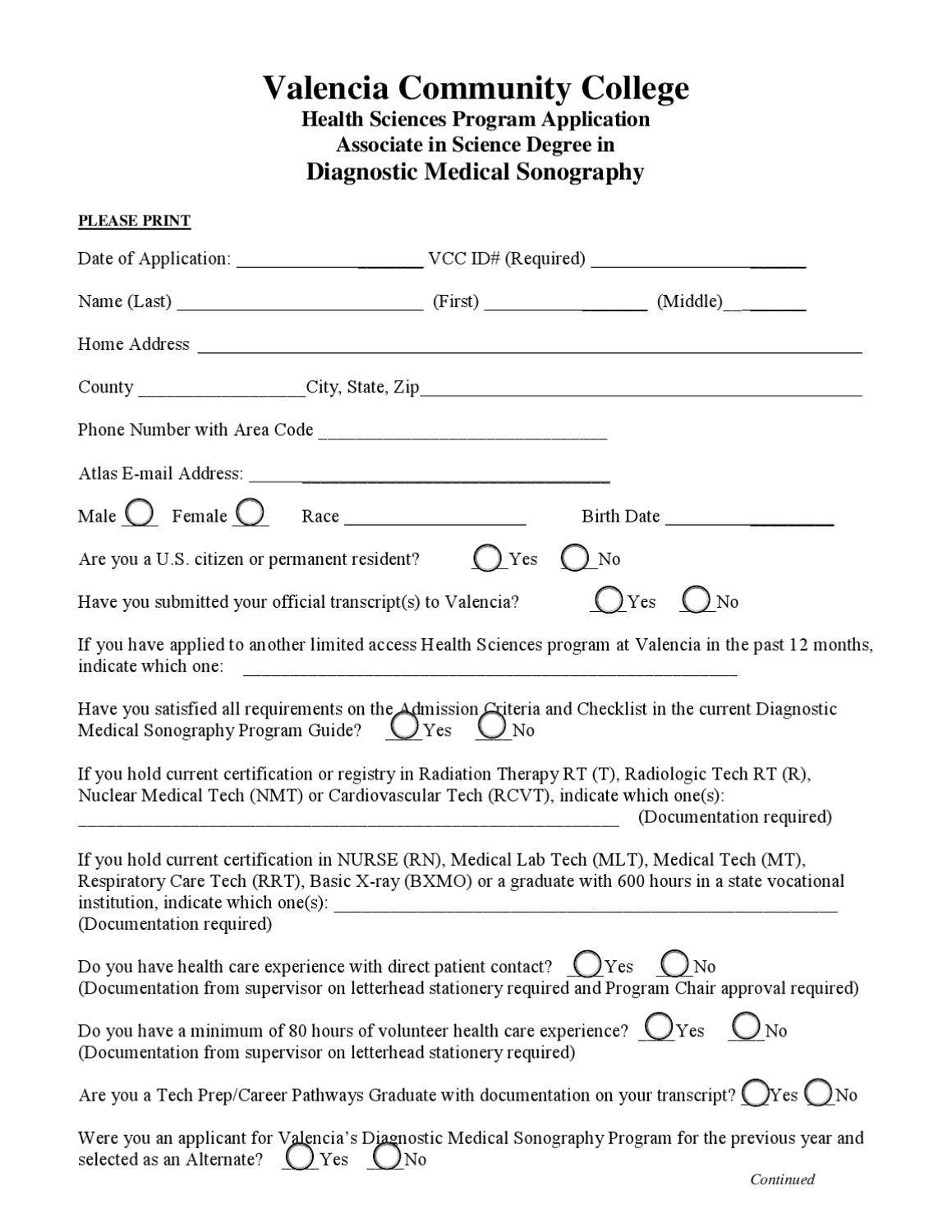 /ValenciaHealth_Sonography_Application by Valencia College - Issuu