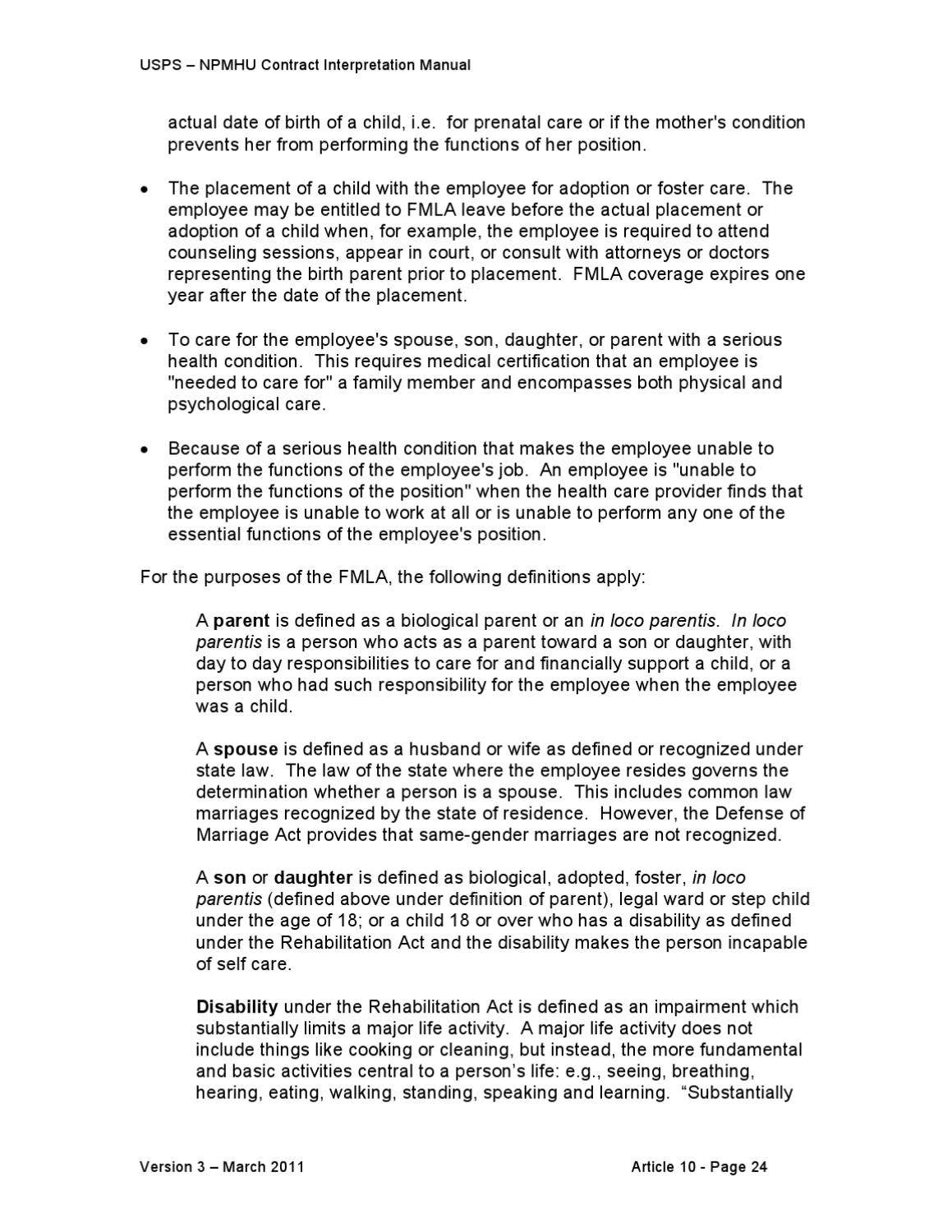 CONTRACT INTERPRETATION MANUAL (CIM) Version 3 by National Postal Mail ...
