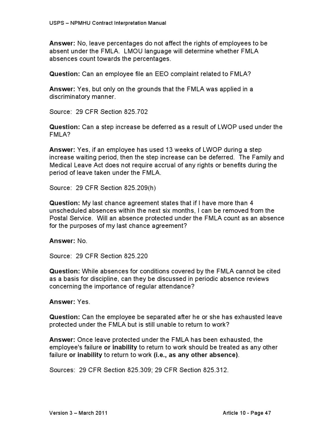 CONTRACT INTERPRETATION MANUAL (CIM) Version 3 by National Postal Mail ...