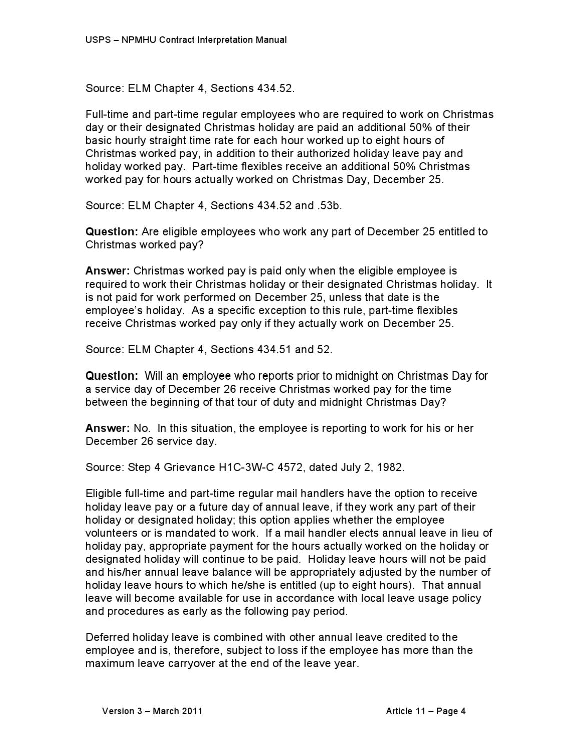 CONTRACT INTERPRETATION MANUAL (CIM) Version 3 by National Postal Mail ...