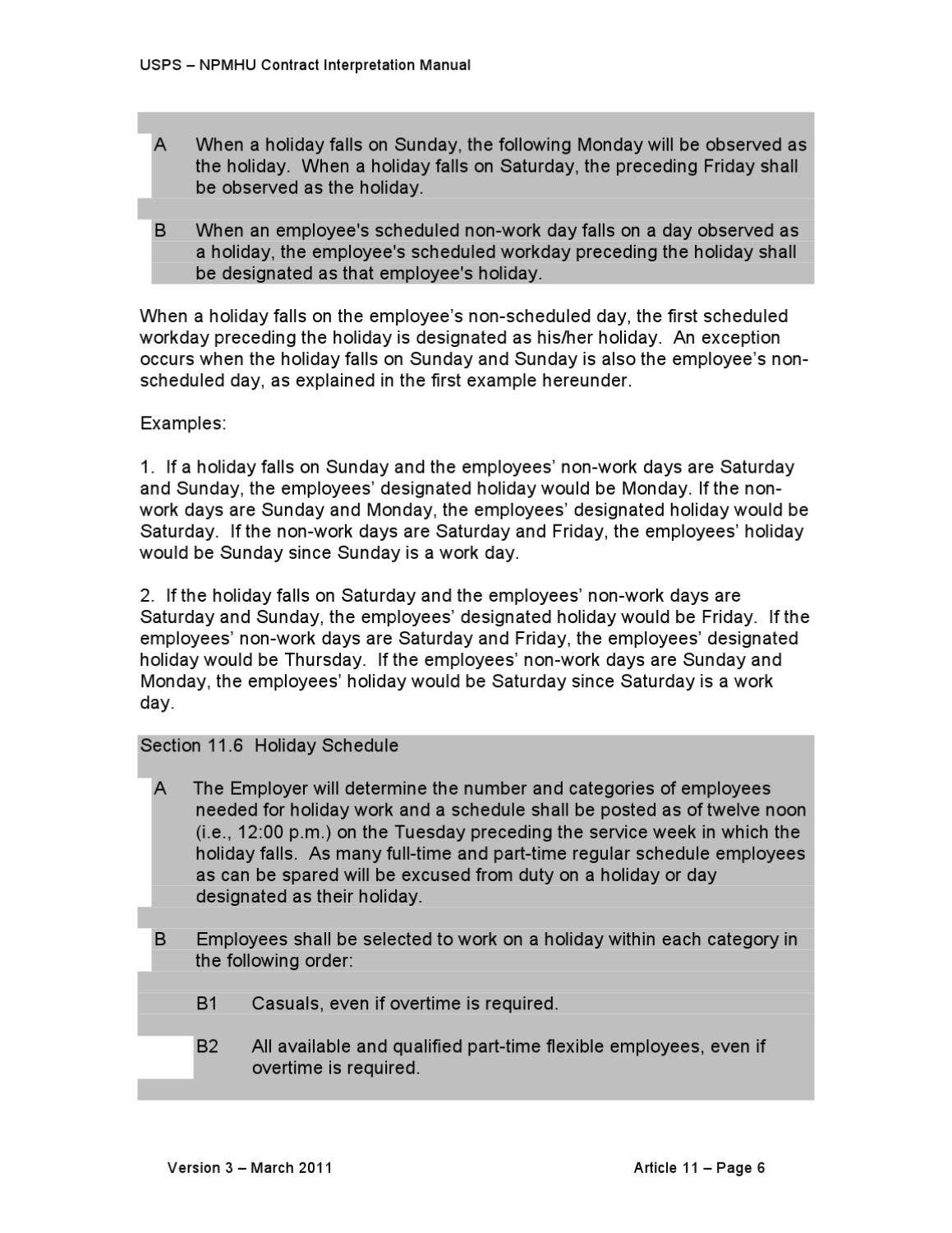 CONTRACT INTERPRETATION MANUAL (CIM) Version 3 by National Postal Mail ...
