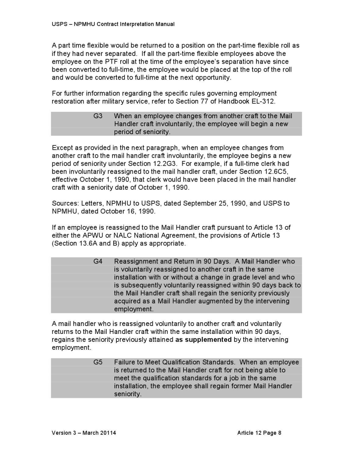 CONTRACT INTERPRETATION MANUAL (CIM) Version 3 by National Postal Mail ...