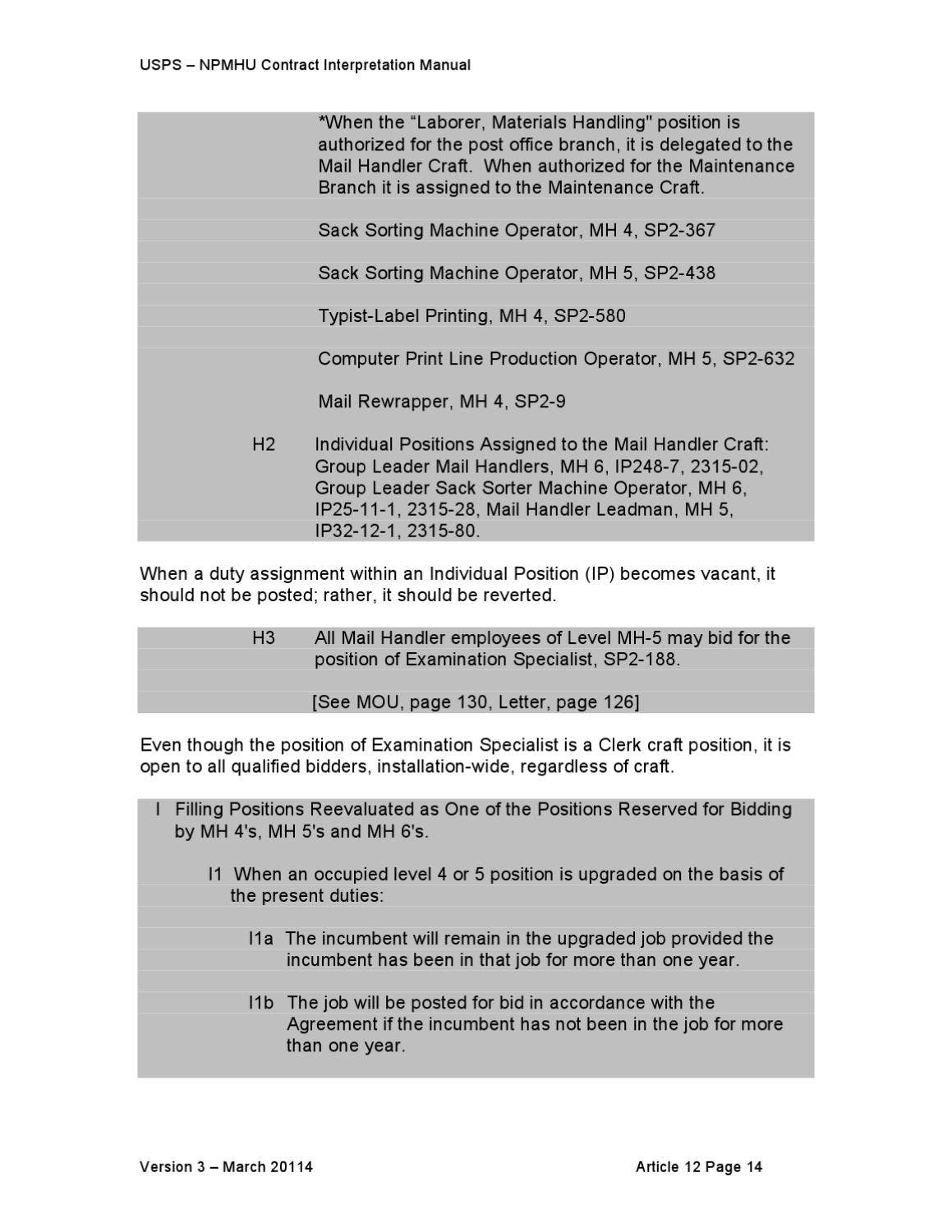 CONTRACT INTERPRETATION MANUAL (CIM) Version 3 by National Postal Mail ...