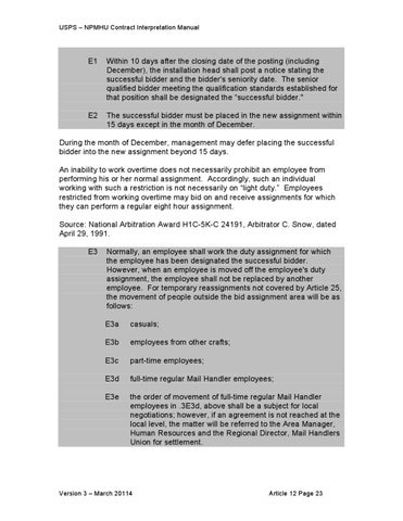 CONTRACT INTERPRETATION MANUAL (CIM) Version 3 by National Postal Mail ...