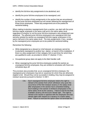 CONTRACT INTERPRETATION MANUAL (CIM) Version 3 by National Postal Mail ...