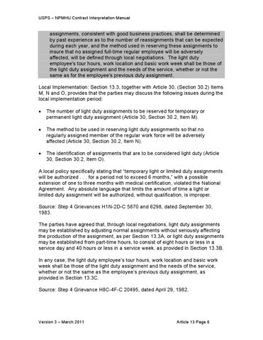 CONTRACT INTERPRETATION MANUAL (CIM) Version 3 by National Postal Mail ...