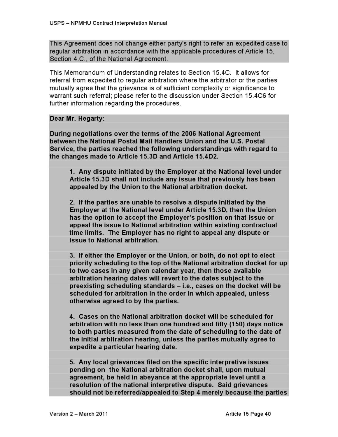 CONTRACT INTERPRETATION MANUAL (CIM) Version 3 by National Postal Mail ...